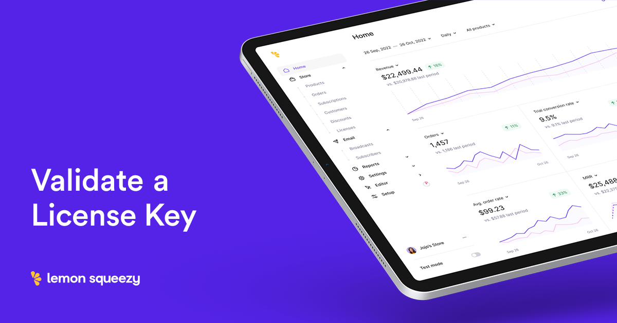 API Docs: Validate a License Key • Lemon Squeezy